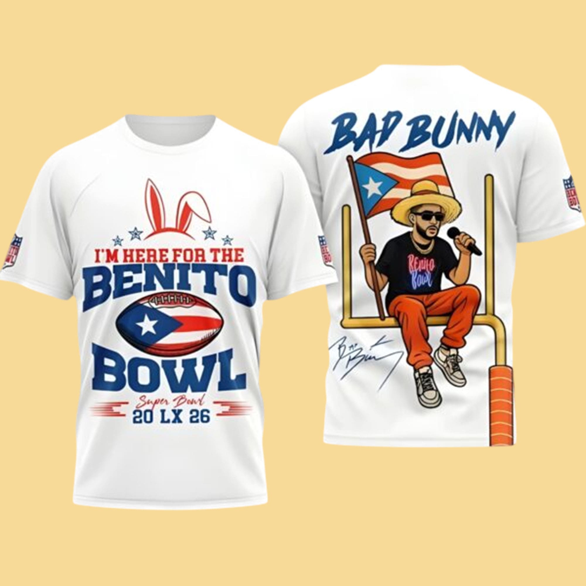 2026 Bad Bunny Im Here For The Benito Bowl Shirt - brastraps.com