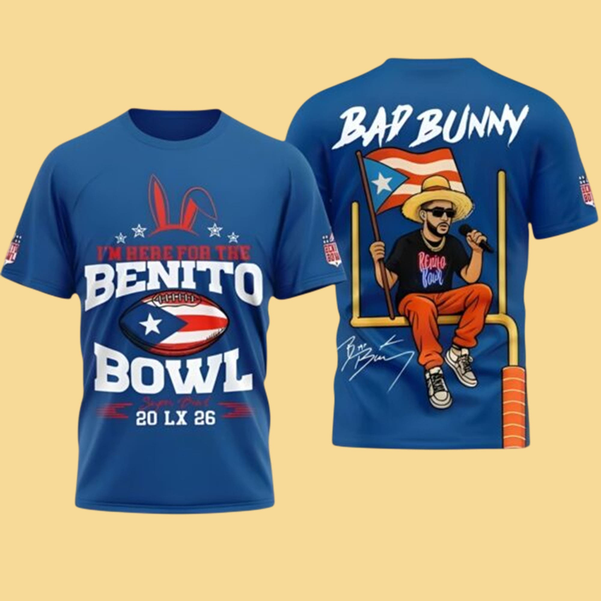 2026 Bad Bunny Im Here For The Benito Bowl Shirt - brastraps.com