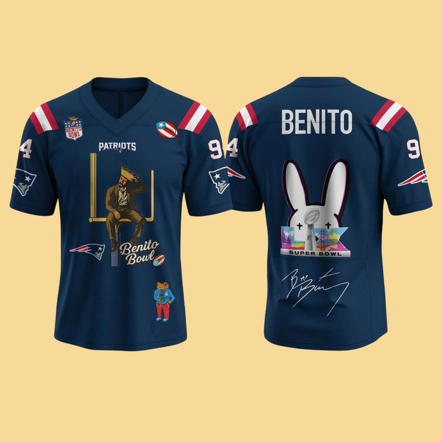 2026 Patriots x Bad Bunny Super Bowl LX The Halftime Show Jersey ...