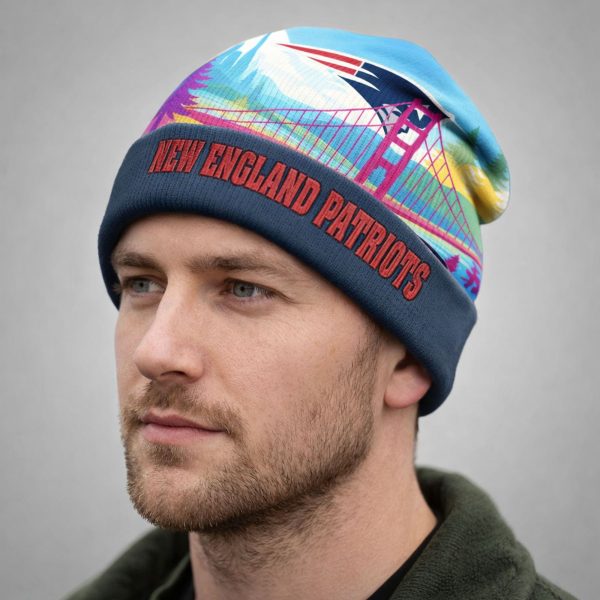 New England Patriots Bad Bunny Super Bowl Lx Beanie Hat - brastraps.com